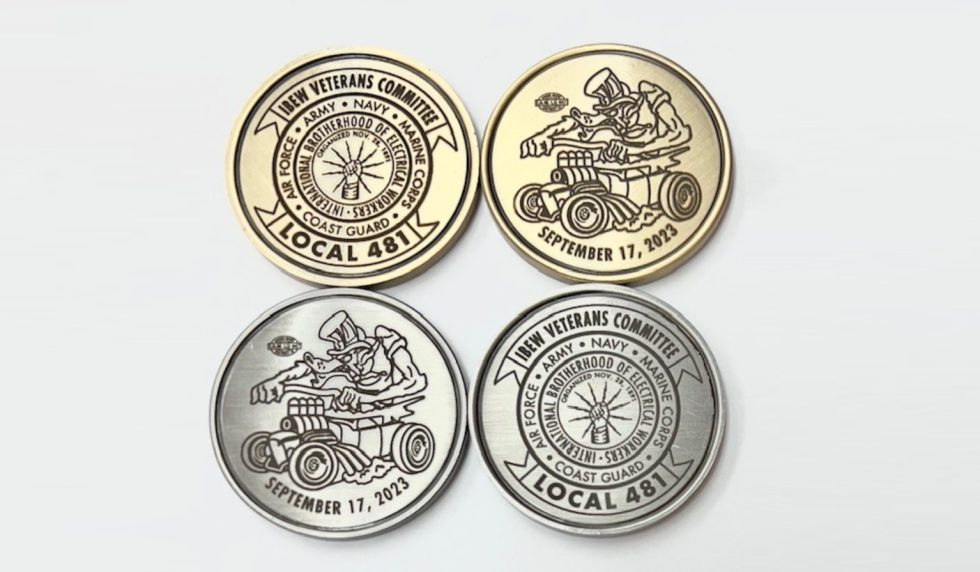 Laser Etched Challenge Coins - Union Made Challenge Coins